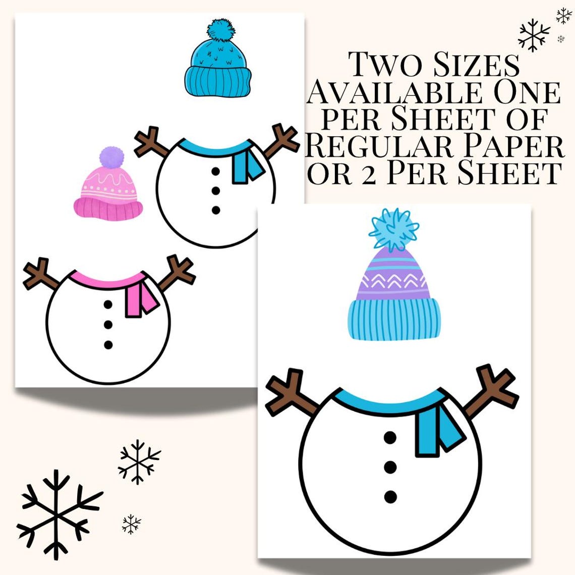 Snowmen Classroom Door Decor Kit Printable Christmas Bulletin Board ...