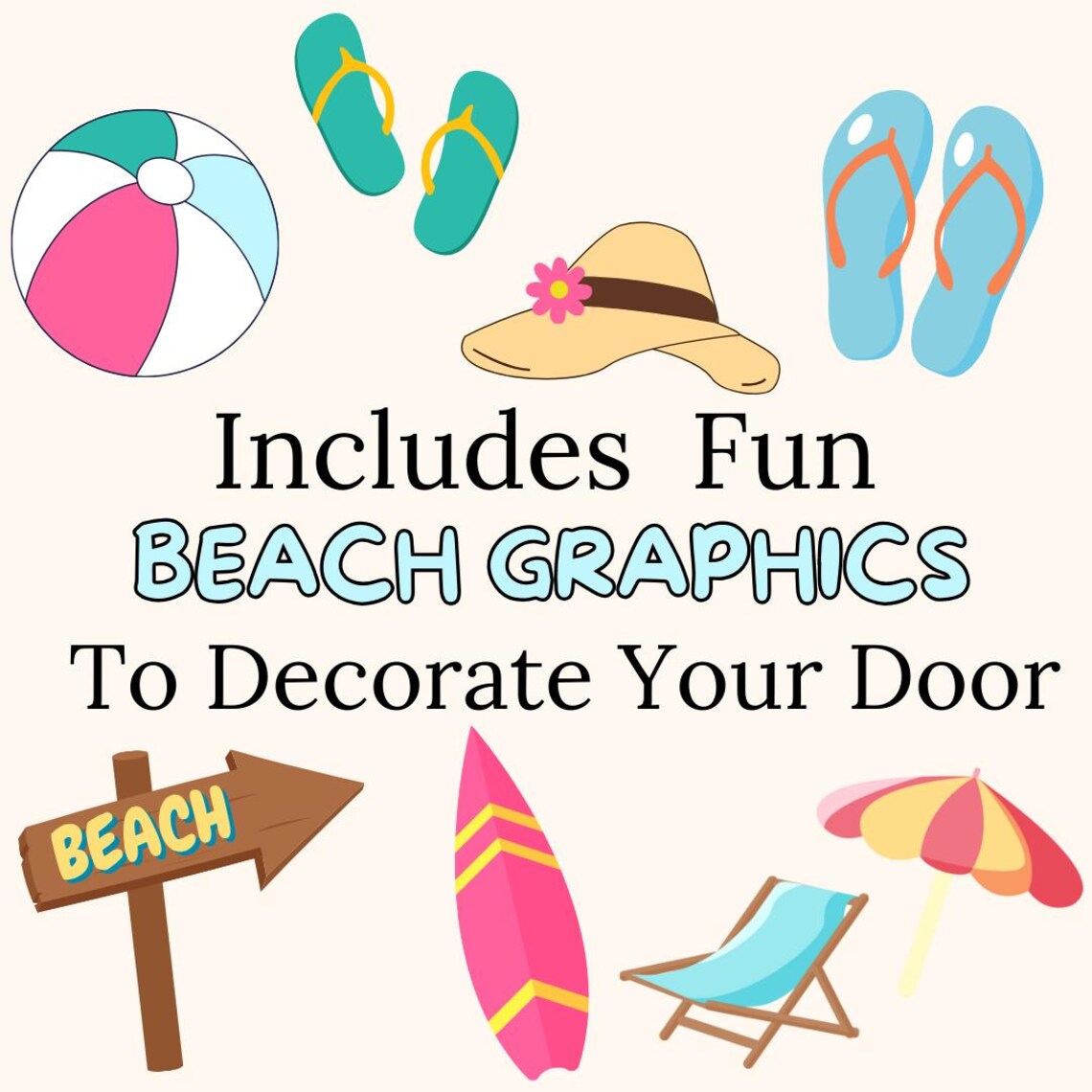 Summer Classroom Door Decor Kit Printable End of School Year Classroom ...