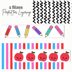 Printable Bulletin Board Borders Set of 8 Instant Download Modern ...