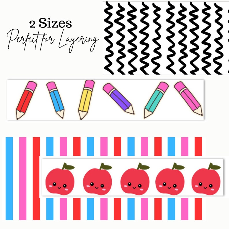 Printable Bulletin Board Borders Set of 8 Instant Download Modern ...