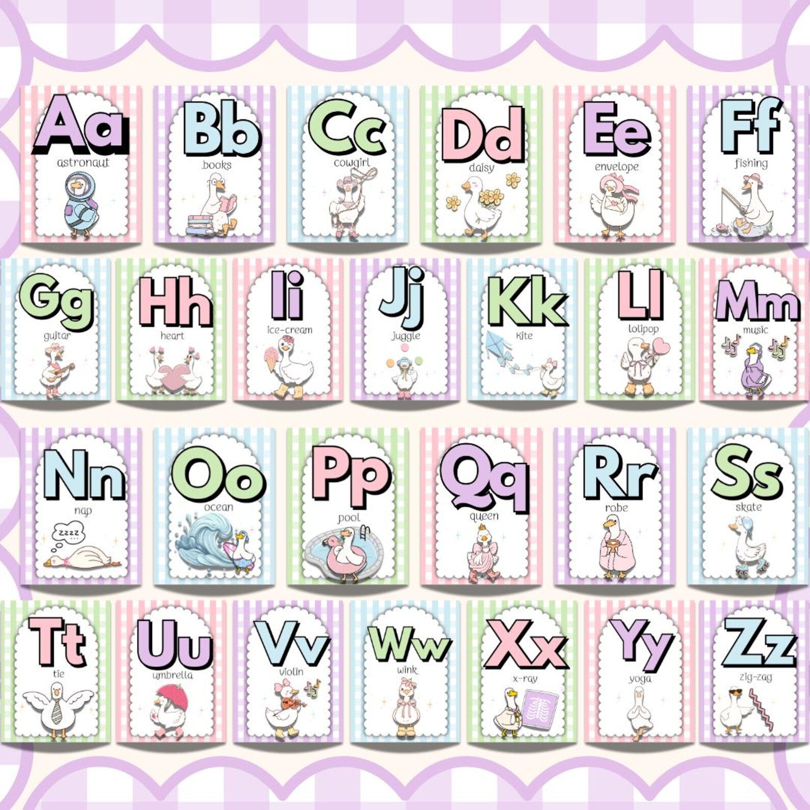 Alphabet Posters Classroom Printable Silly Goose Alphabet Posters for ...