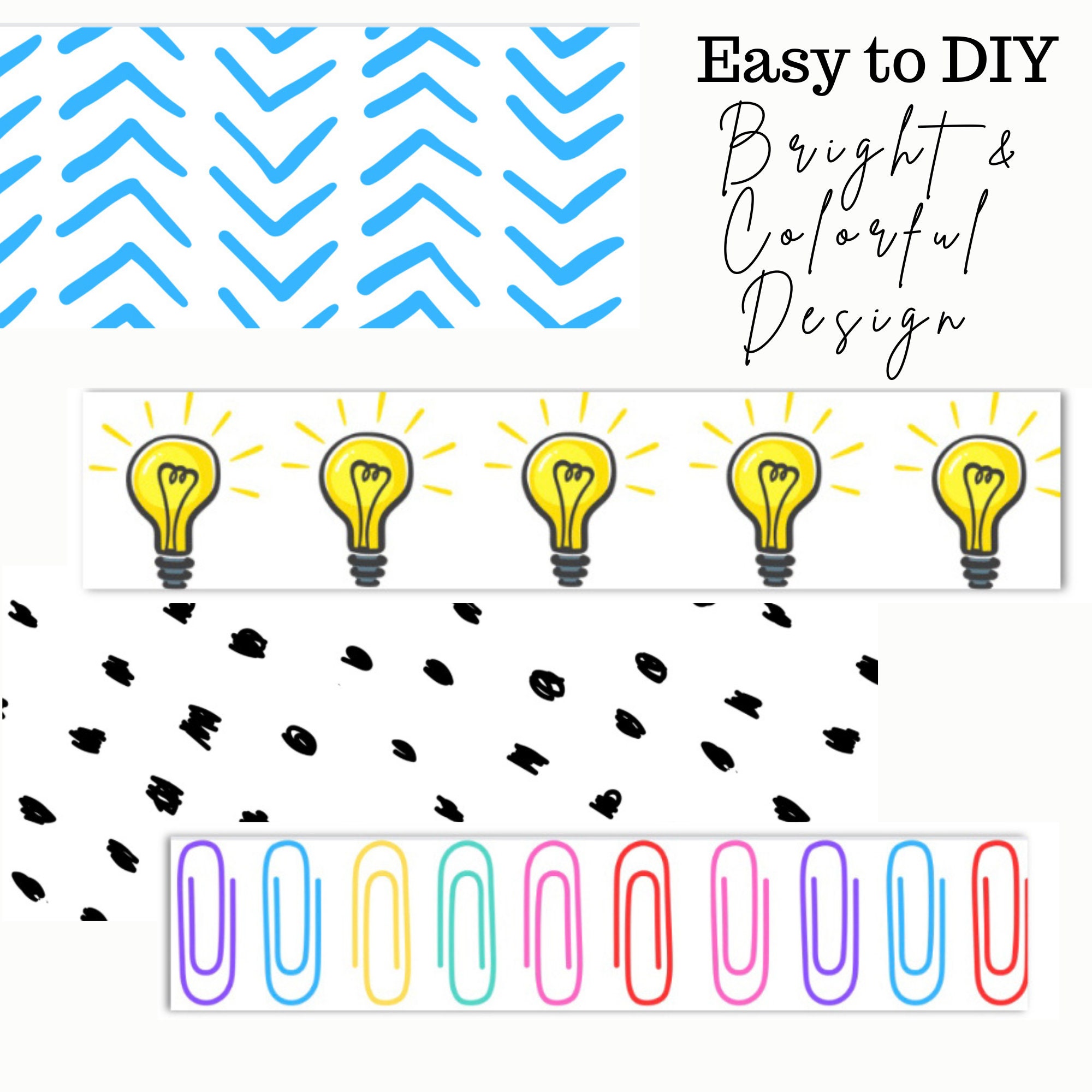 Printable Bulletin Board Borders Set of 8 Instant Download Modern ...