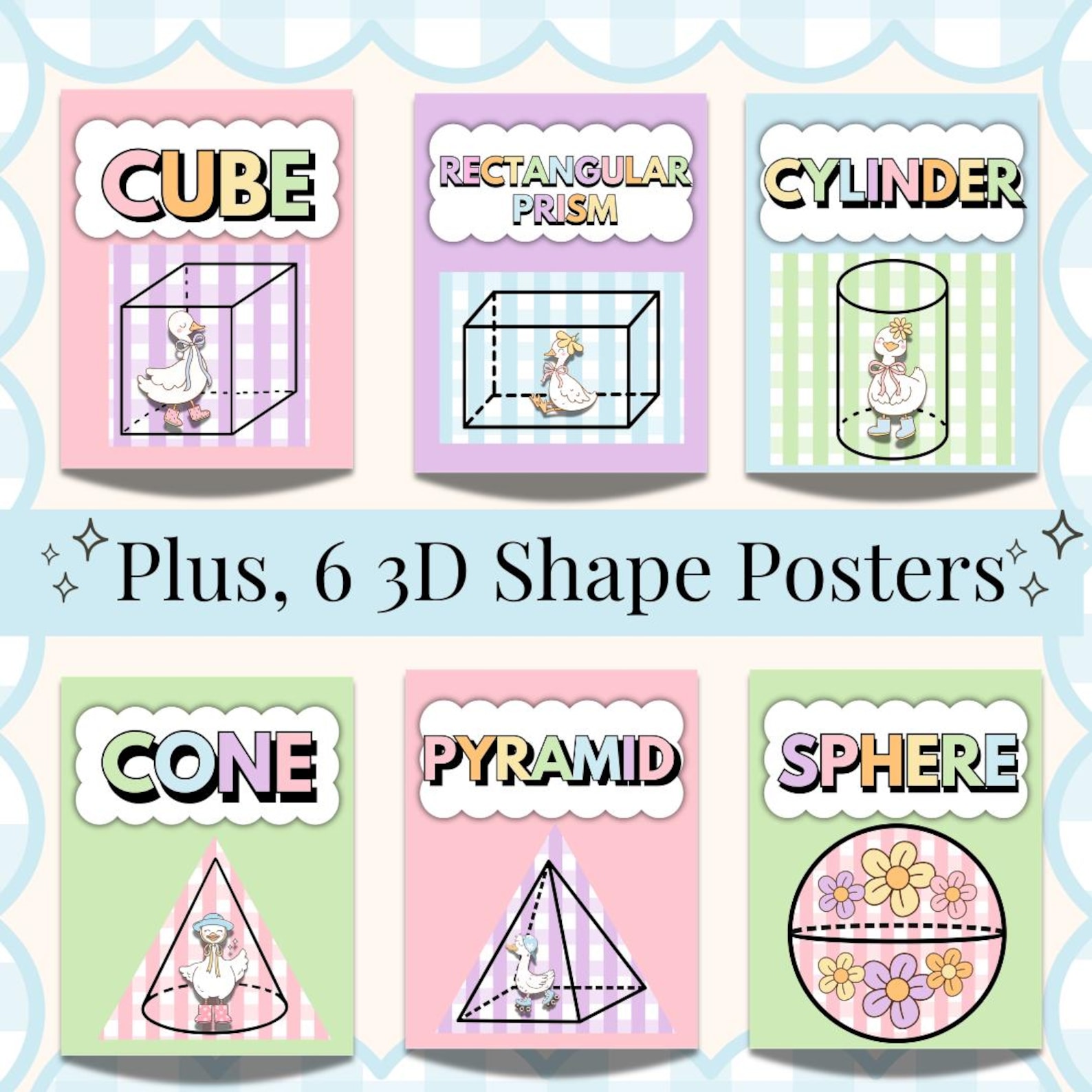 Shape Posters for Classroom Printable Silly Goose 2D Shape Posters and ...