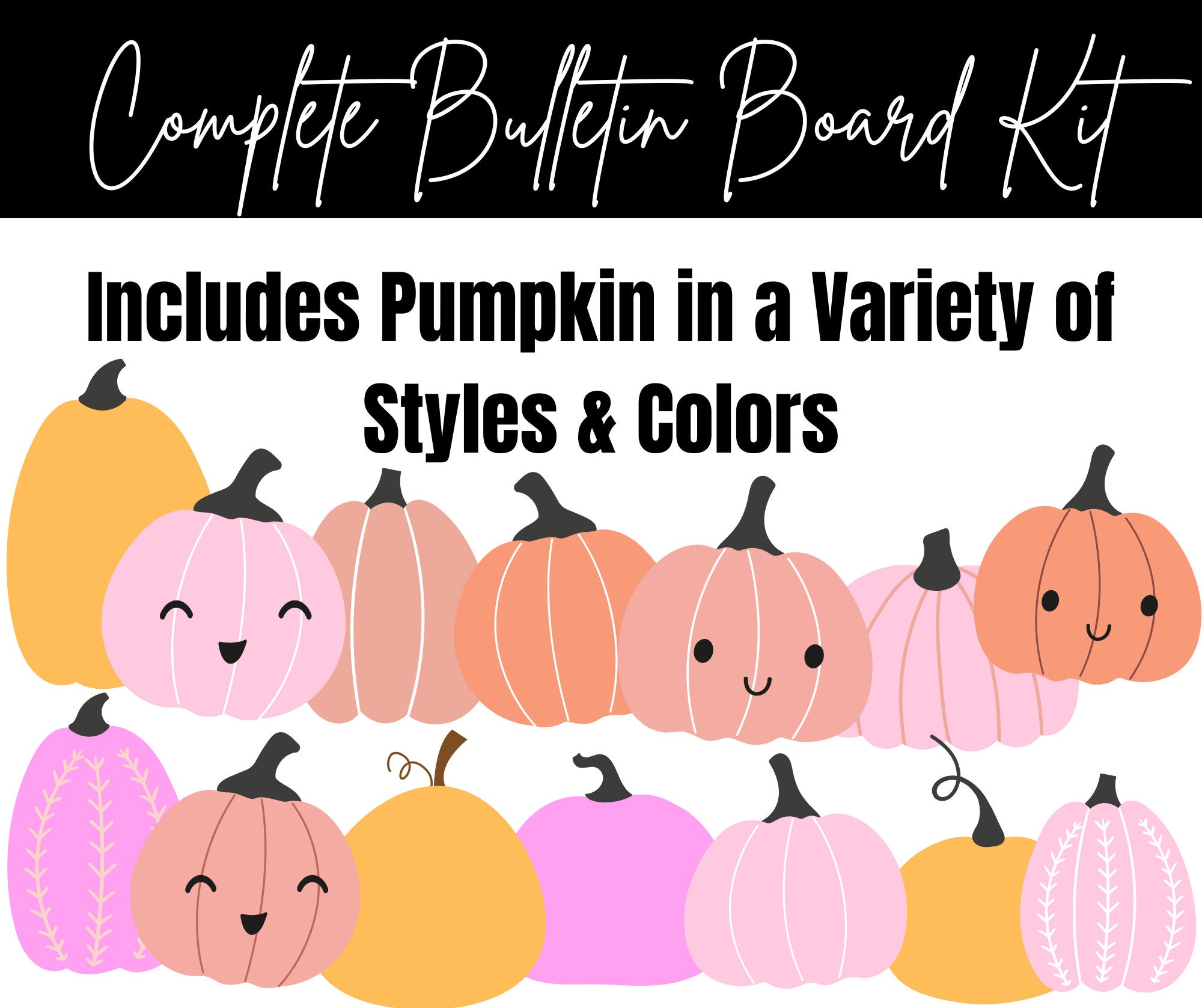 Pumpkin Patch Bulletin Board Kit Printable Fall Bulletin Board Instant ...