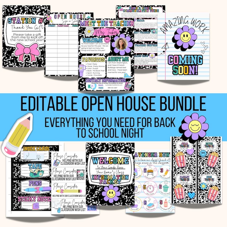 Editable Open House Template Bundle: Back to School Night, Classroom ...