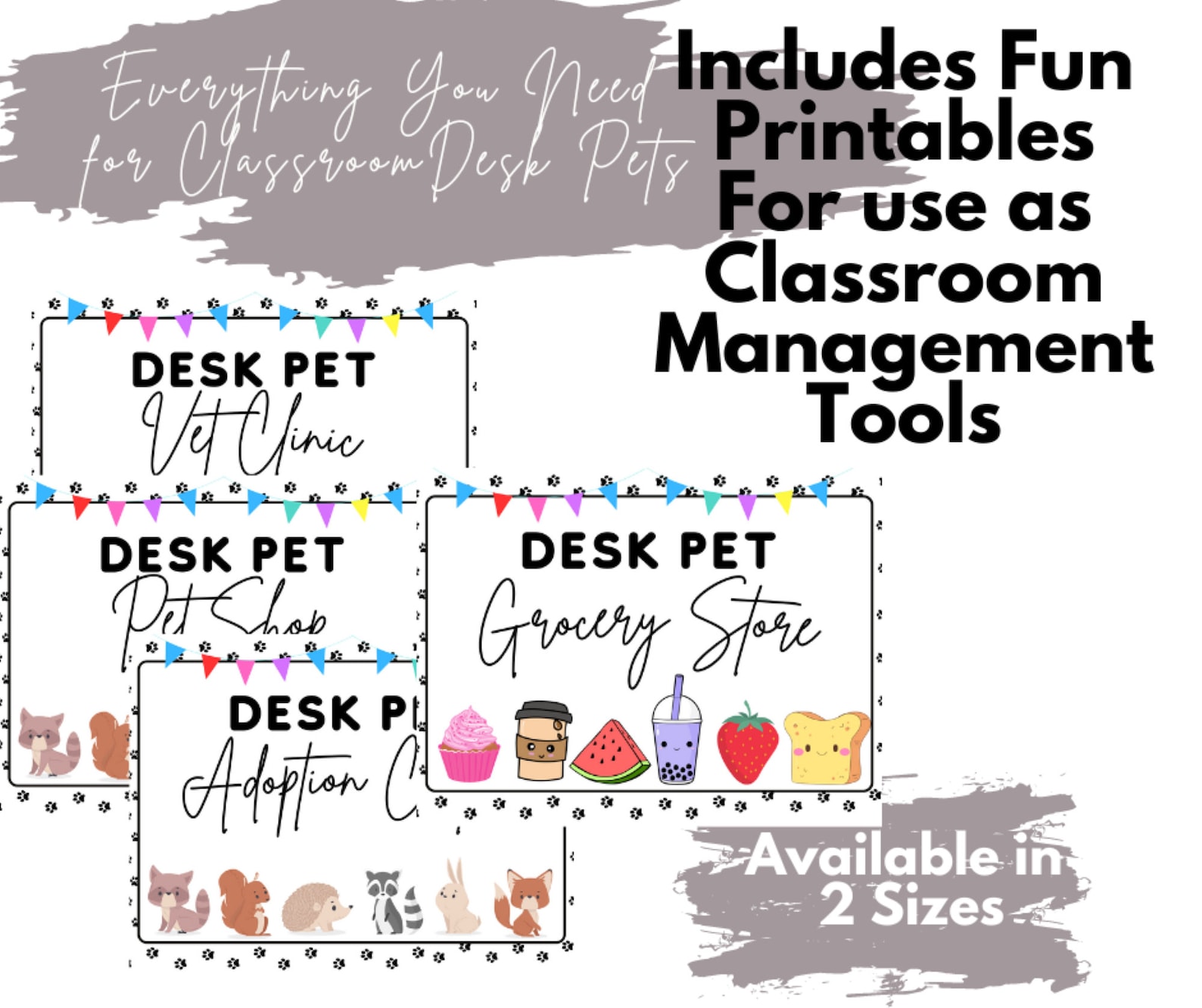 Desk Pet Adoption Certificate and Printable Set for Classroom | Instant ...