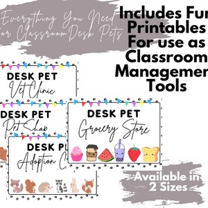 Desk Pet Adoption Certificate and Printable Set for Classroom | Instant ...