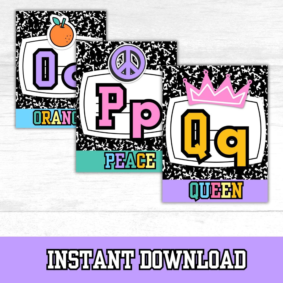 Alphabet Posters Classroom Printable Composition Notebook Classroom ...