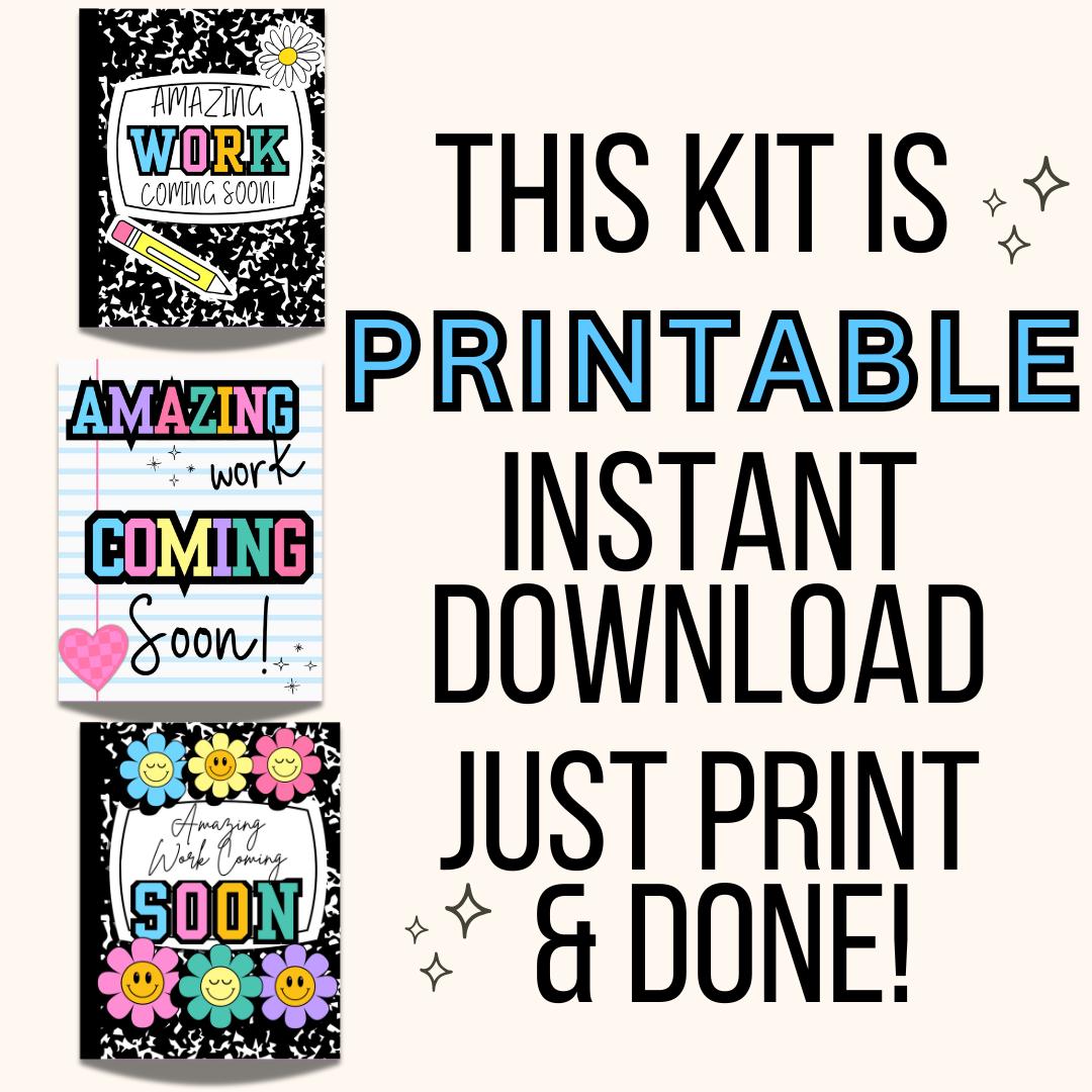 Amazing Work Coming Soon Posters Classroom Printable Composition ...