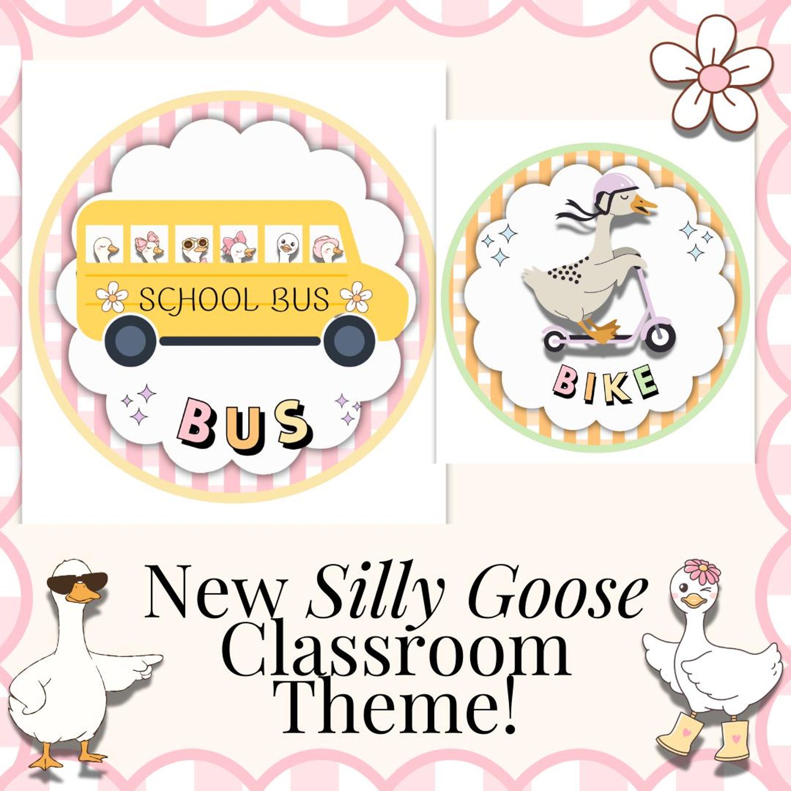 How We Go Home Classroom Posters Silly Goose Theme Printable Editable ...