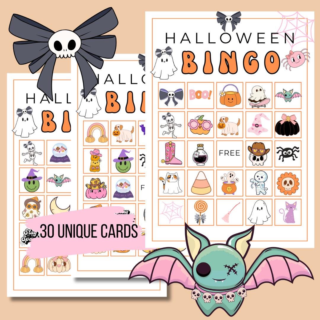 Halloween Bingo Printable Halloween Bingo Cards for Classroom Fun ...