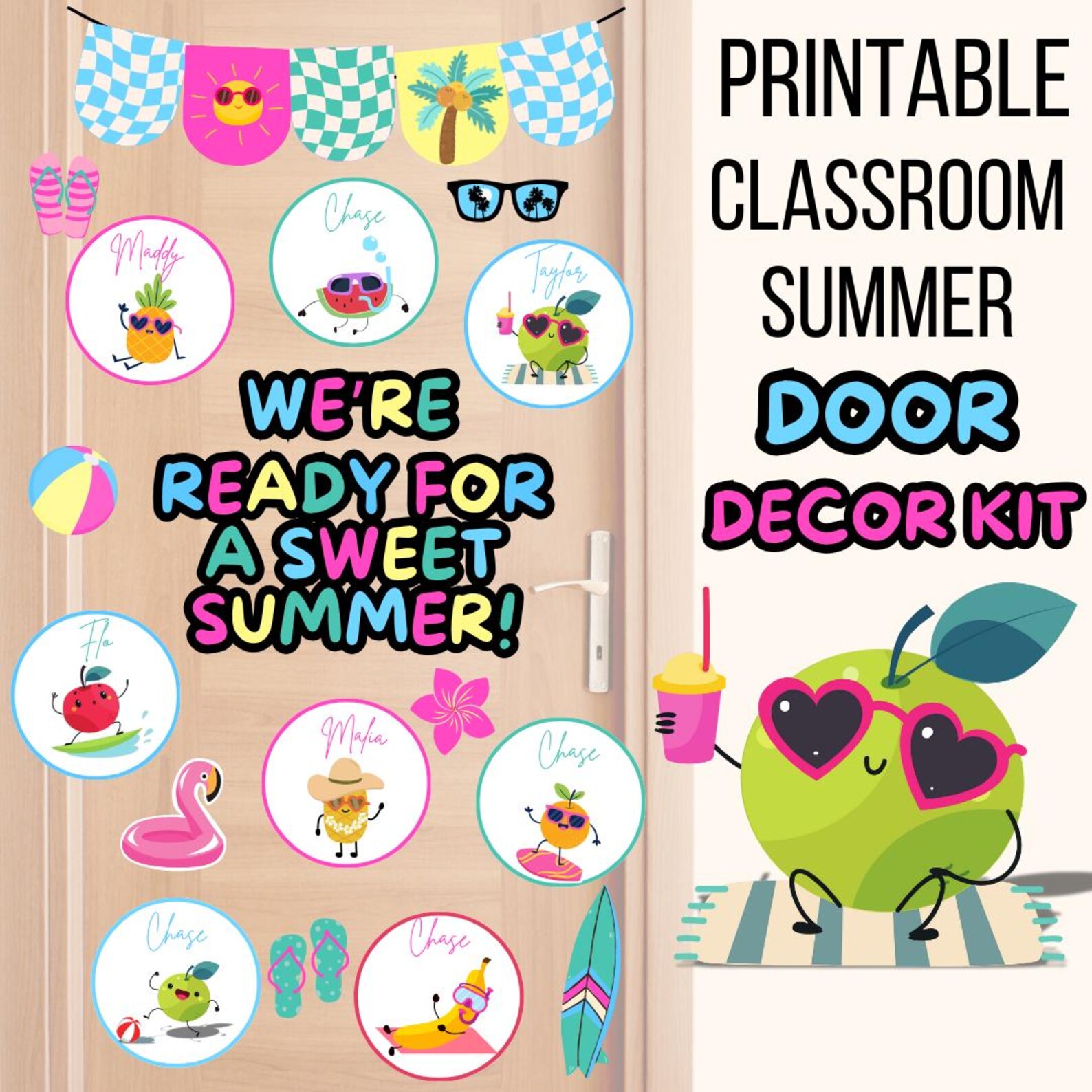 Summer Classroom Door Decor Kit Printable End of Year Classroom Decor ...