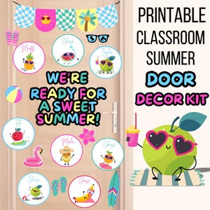 Summer Classroom Door Decor Kit Printable End of Year Classroom Decor ...