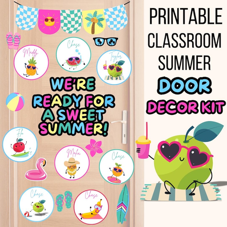 Summer Classroom Door Decor Kit Printable End of Year Classroom Decor ...