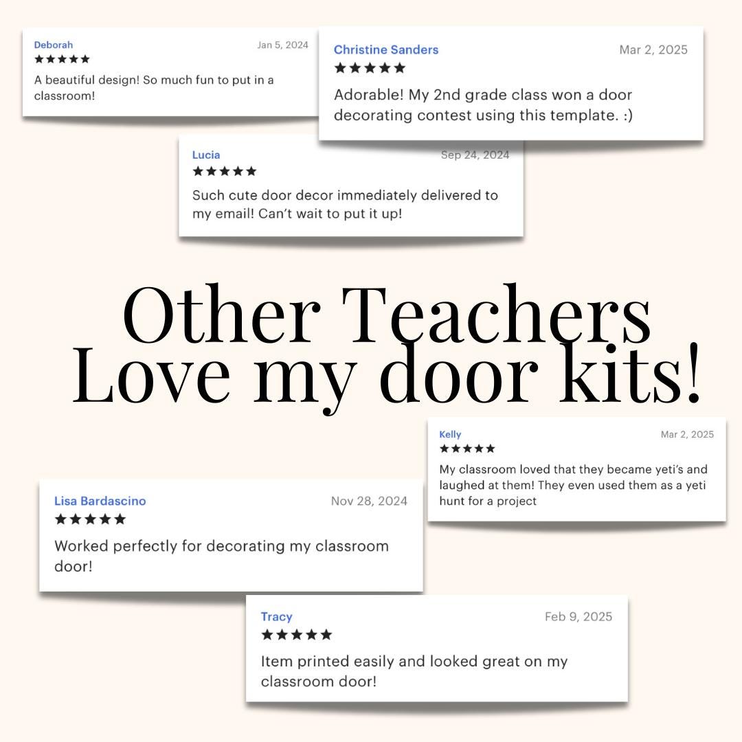 Christmas Classroom Door Decor Kit Cute Colorful Gingerbread Classroom ...