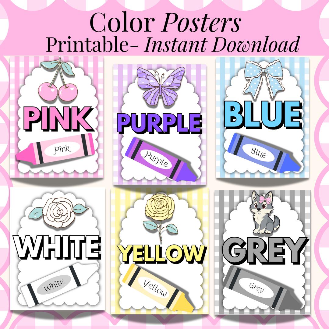 Color Posters Printable Classroom Color Posters for Preschool or ...