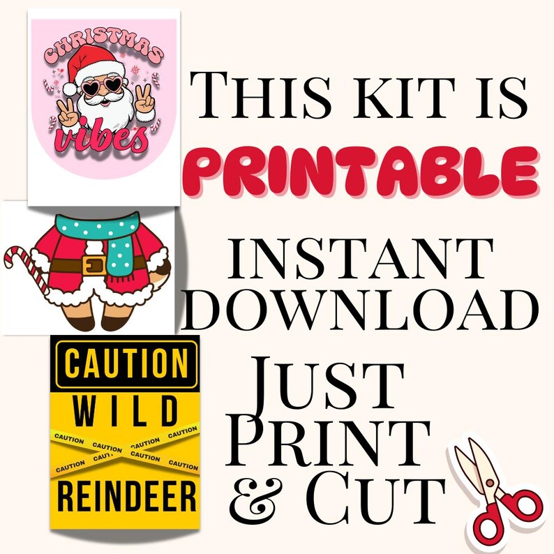 Reindeer Christmas Classroom Door Decor Kit Printable Christmas ...