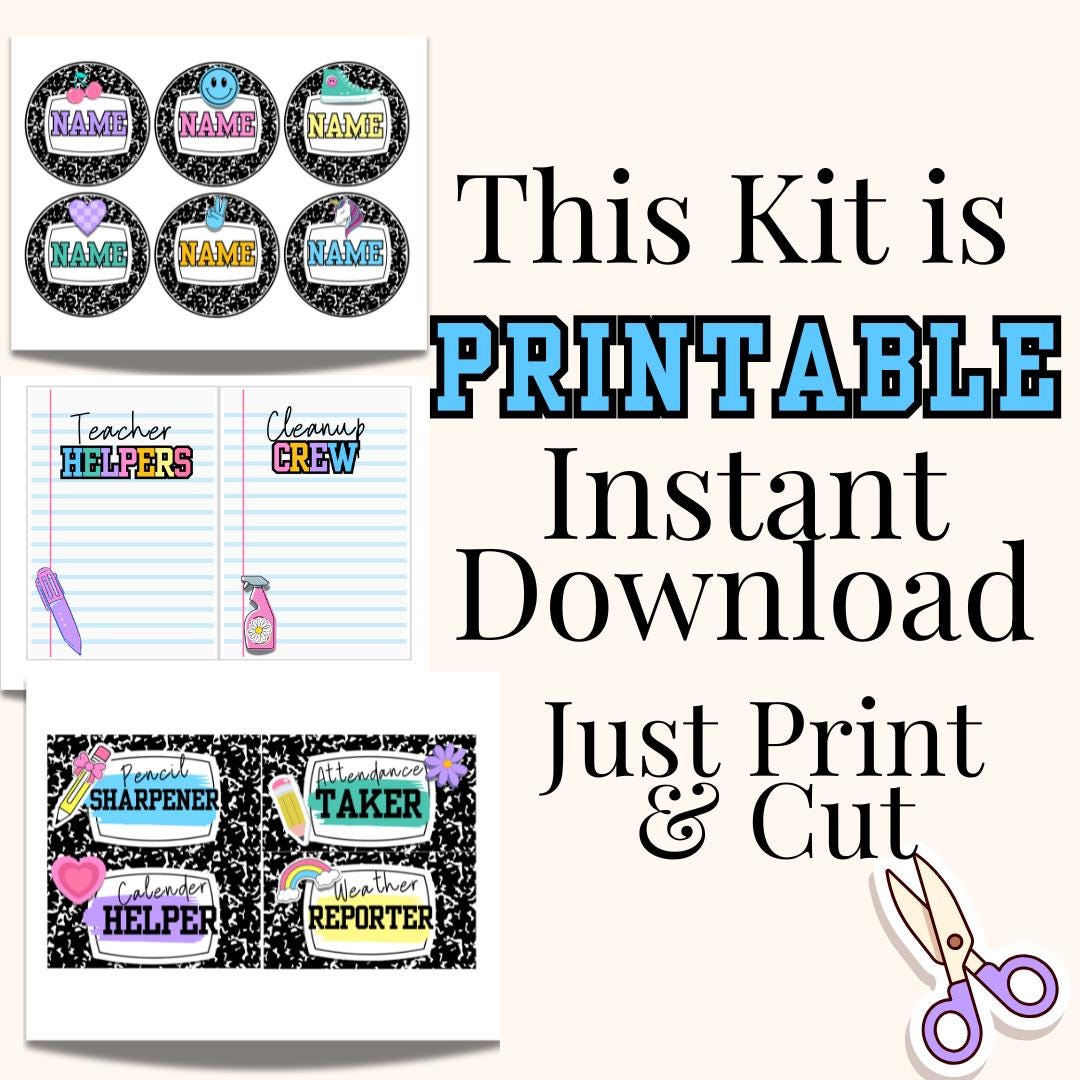 Composition Notebook Classroom Job Chart: Editable Printable (digital ...