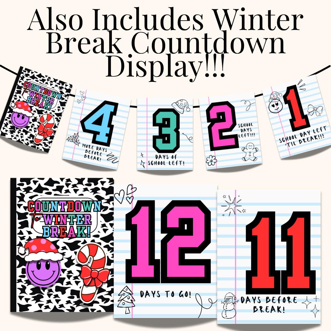 Christmas Classroom Door Decor Kit Composition Notebook Classroom Door ...