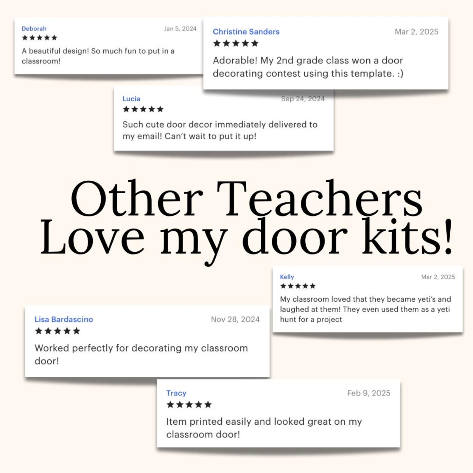 Christmas Classroom Door Decor Kit Printable Cute Christmas Bulletin ...