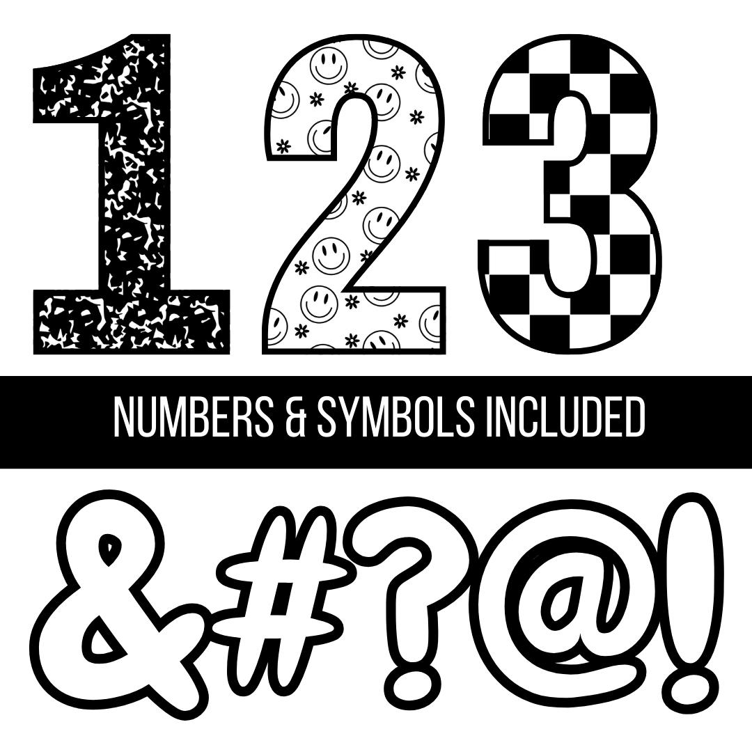 Black and White Bulletin Board Letter Set Printable With 23 Classroom ...