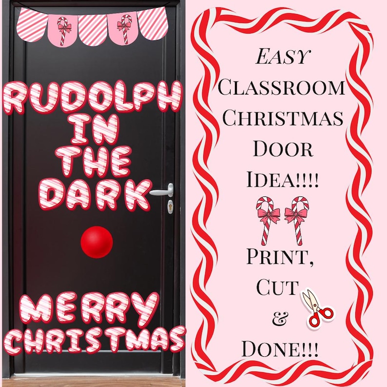 Rudolph Christmas Classroom Door Decor Kit: Printable Holiday ...