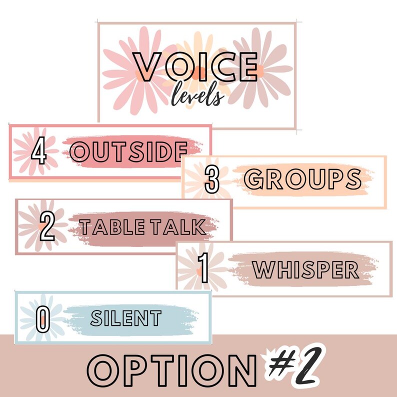 Boho Voice Level Posters Digital Download Printable Neutral Classroom ...