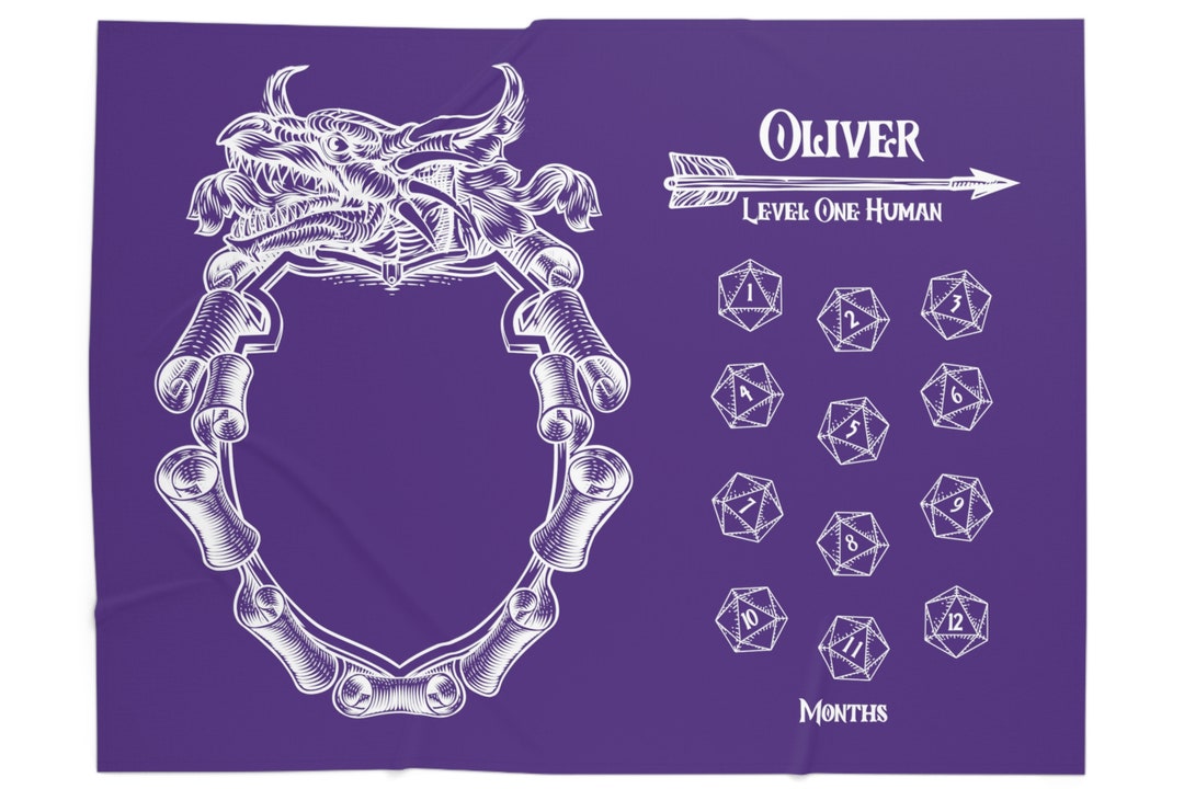Dungeons and Dragons DND Baby Milestone Blanket Gift Keepsake Christmas ...
