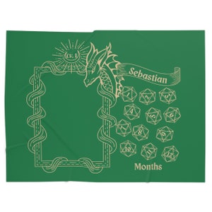 Personalized Dungeons and Dragons DND Baby Milestone Blanket Gift ...