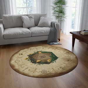 Round Rug Dungeons and Dragons DND TTRPG Home Decor Fantasy Adventure ...