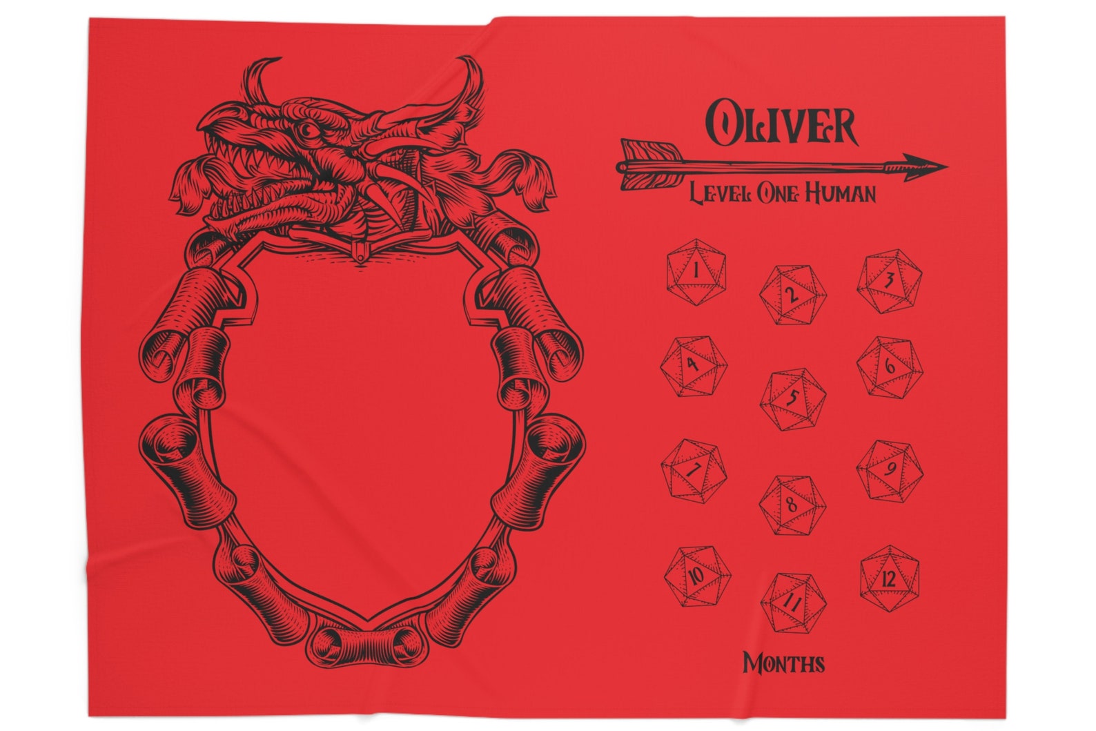 Dungeons and Dragons DND Baby Milestone Blanket Gift Keepsake Christmas ...