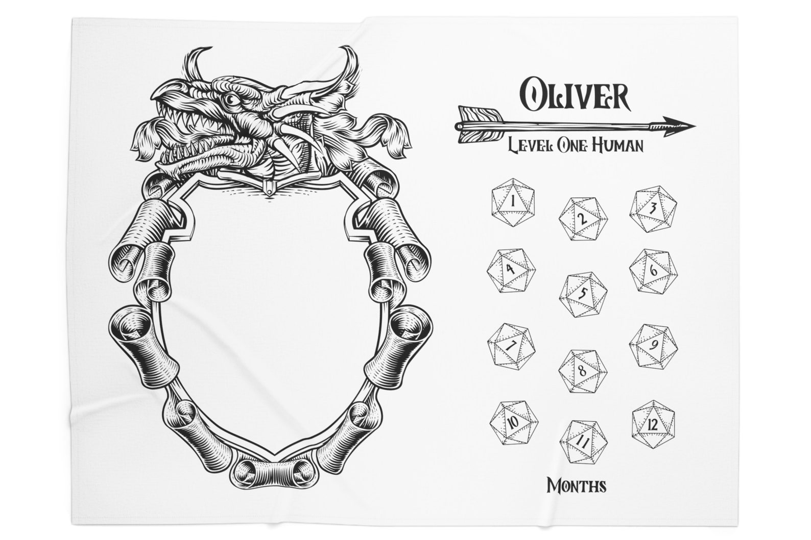 Dungeons and Dragons DND Baby Milestone Blanket Gift Keepsake - Etsy