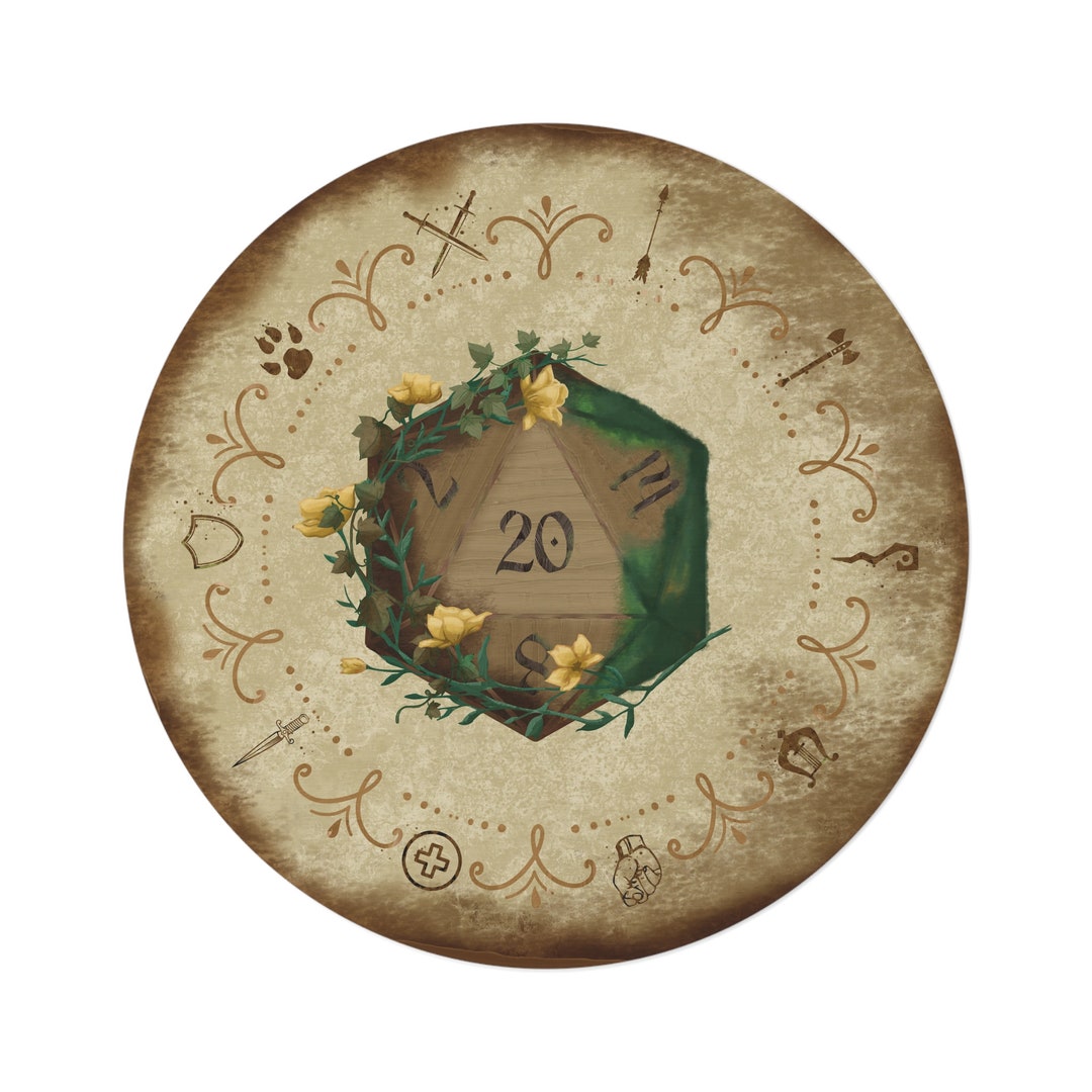 Round Rug Dungeons and Dragons DND TTRPG Home Decor Fantasy Adventure ...