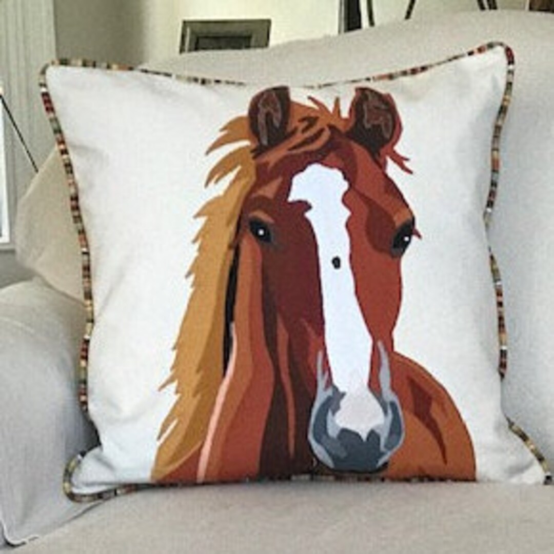 Custom Horse Portrait Pillow - Etsy