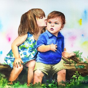 Art Commission Watercolor Family Painting, Custom Portrait ...