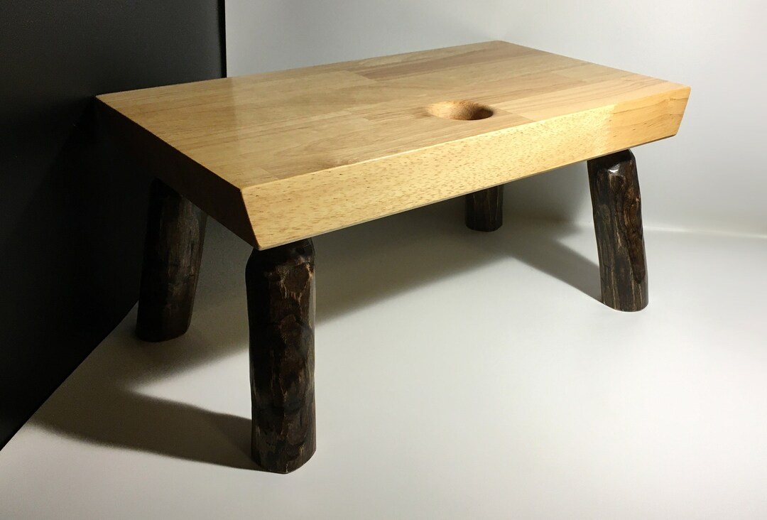 Odd Stool Thick Modern Top on Carved Legs - Etsy