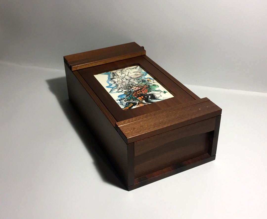 Japanese Toolbox Style Display Box - Old Growth Redwood With Original ...
