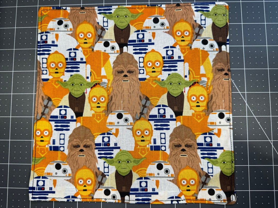 Star Wars Pocket Square, Small 8in, Chewy, Yoda, R2-D2, C-3P0, Hank ...