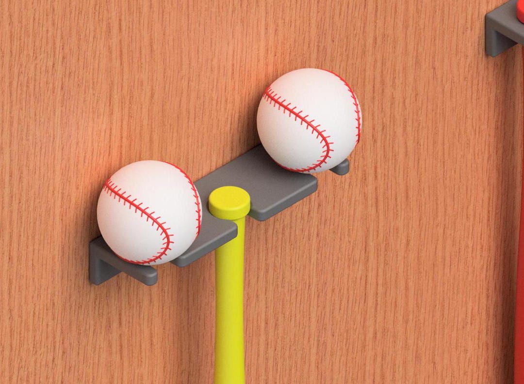 Baseball Rack Holder Shelf Display 3 Miniature Souvenir Bats or ...