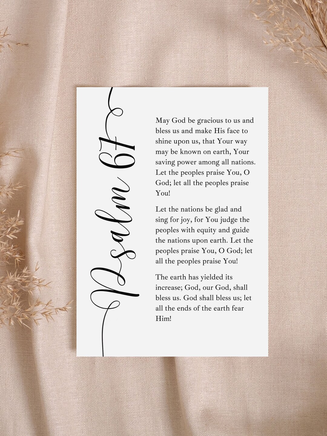 Psalm 67 (may God Be Gracious) Digital Print, Christian Wall Art ...