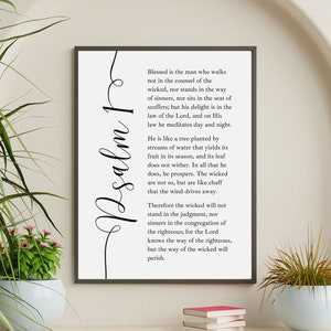 Psalm 1 (blessed is the Man) Digital Print, Christian Wall Art ...