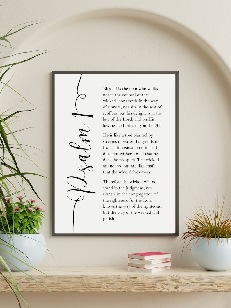 Psalm 1 (blessed is the Man) Digital Print, Christian Wall Art ...