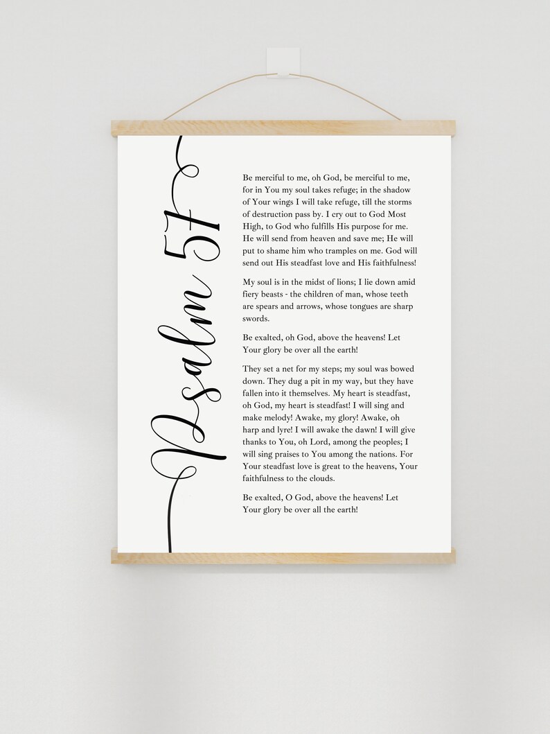 Psalm 57 (be Merciful to Me Oh God) Digital Print, Christian Wall Art ...
