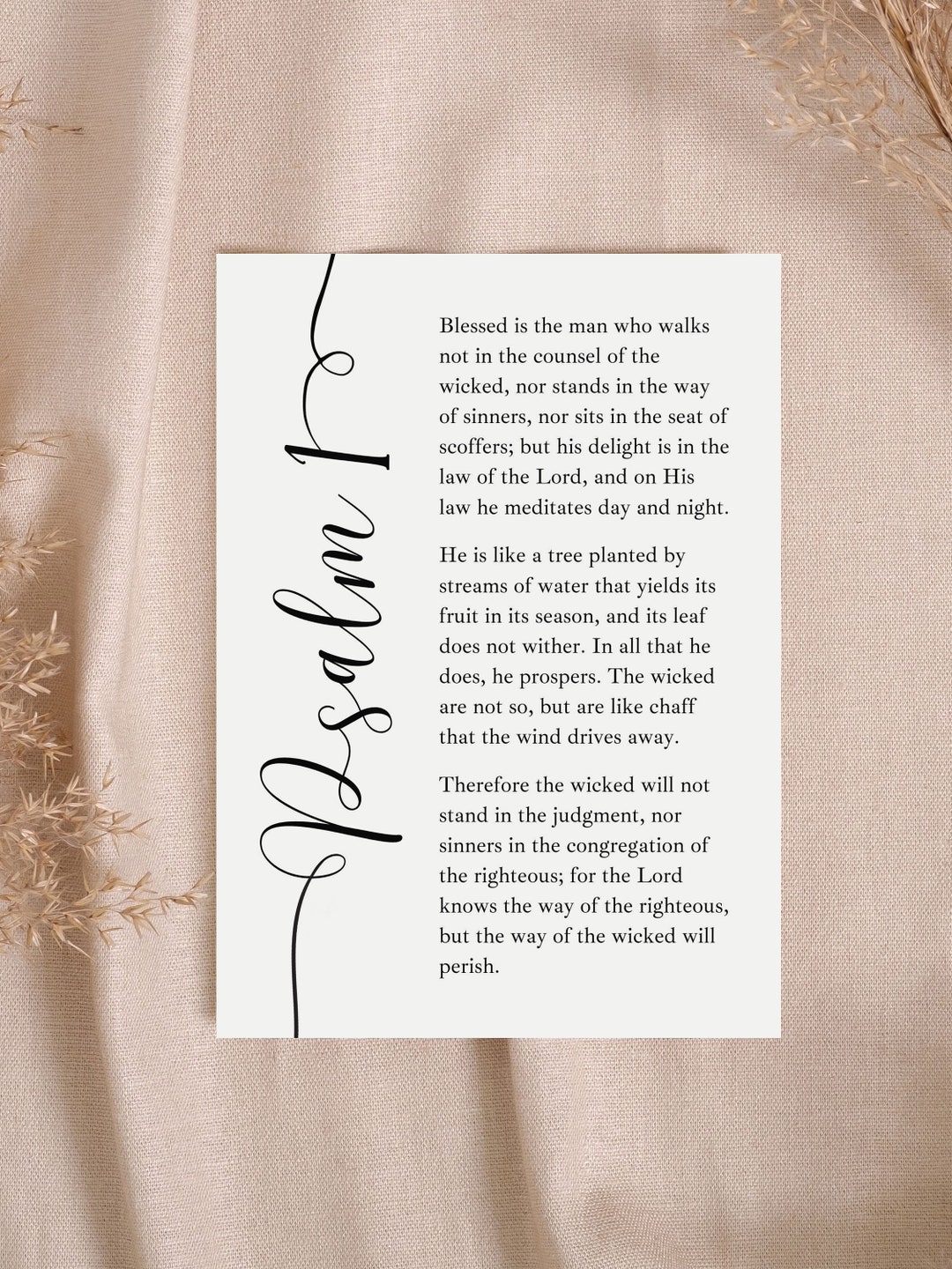 Psalm 1 (blessed is the Man) Digital Print, Christian Wall Art ...