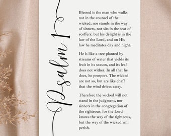Psalm 1 Poster Art Print Blessed is the Man... - Etsy