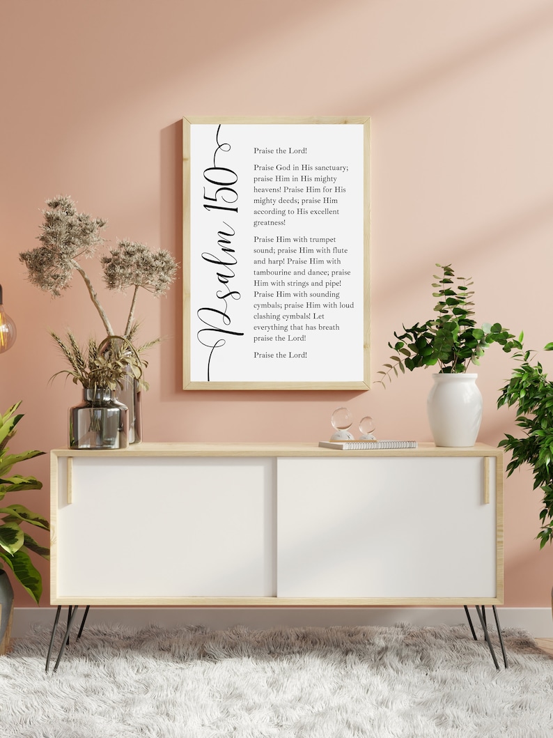 Psalm 150 (praise the Lord) Digital Print, Christian Wall Art ...