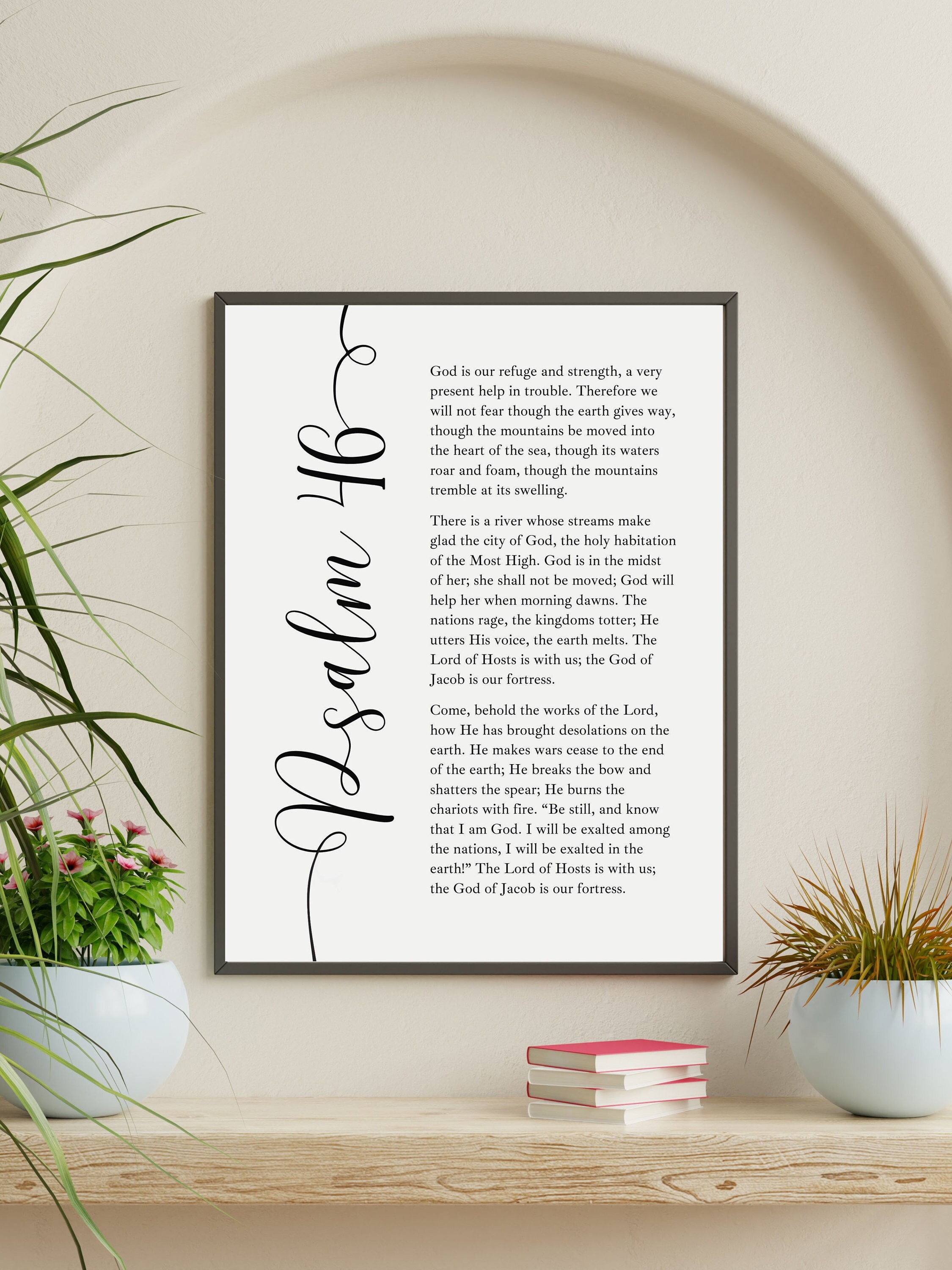 Psalm 46 (god is Our Refuge) Digital Print, Christian Wall Art ...