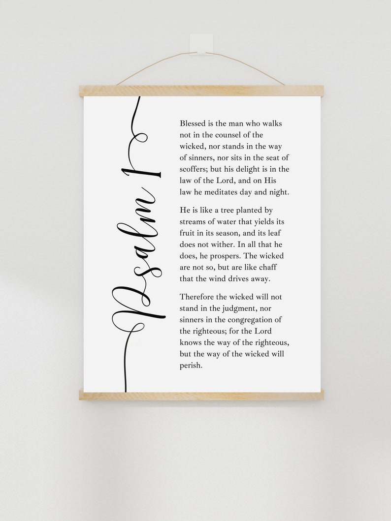 Psalm 1 (blessed is the Man) Digital Print, Christian Wall Art ...