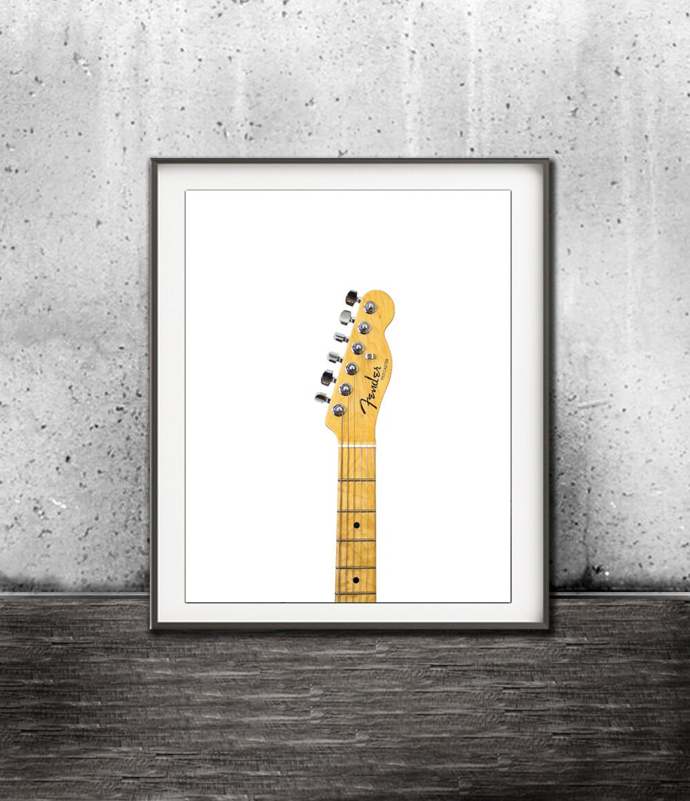 Fender Telecaster Head Electric Guitar Print Printable Wall Art Instant ...