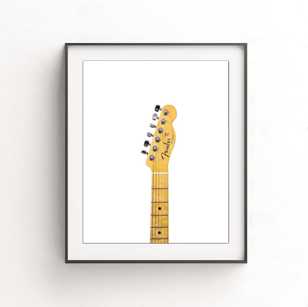 Fender Telecaster Head Electric Guitar Print Printable Wall Art Instant ...